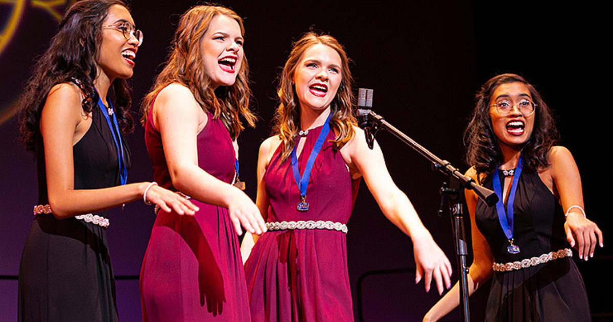 Singing Double captures Junior Quartet title | Barbershop Harmony Society